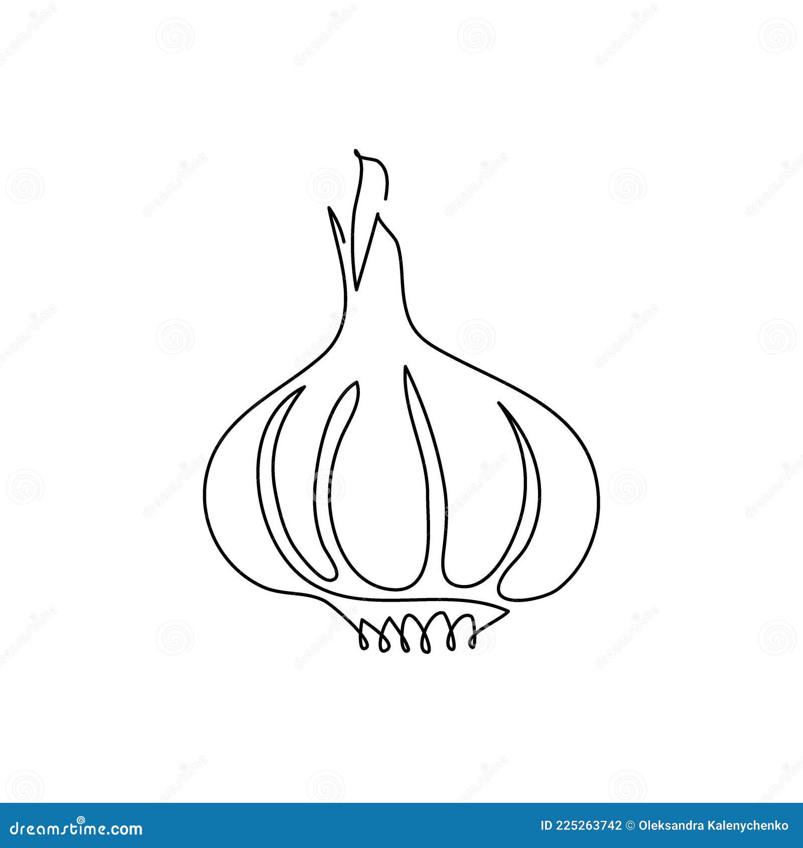Garlic Continuous Line Drawing. One Line Art Of Plant, Vegetable ...