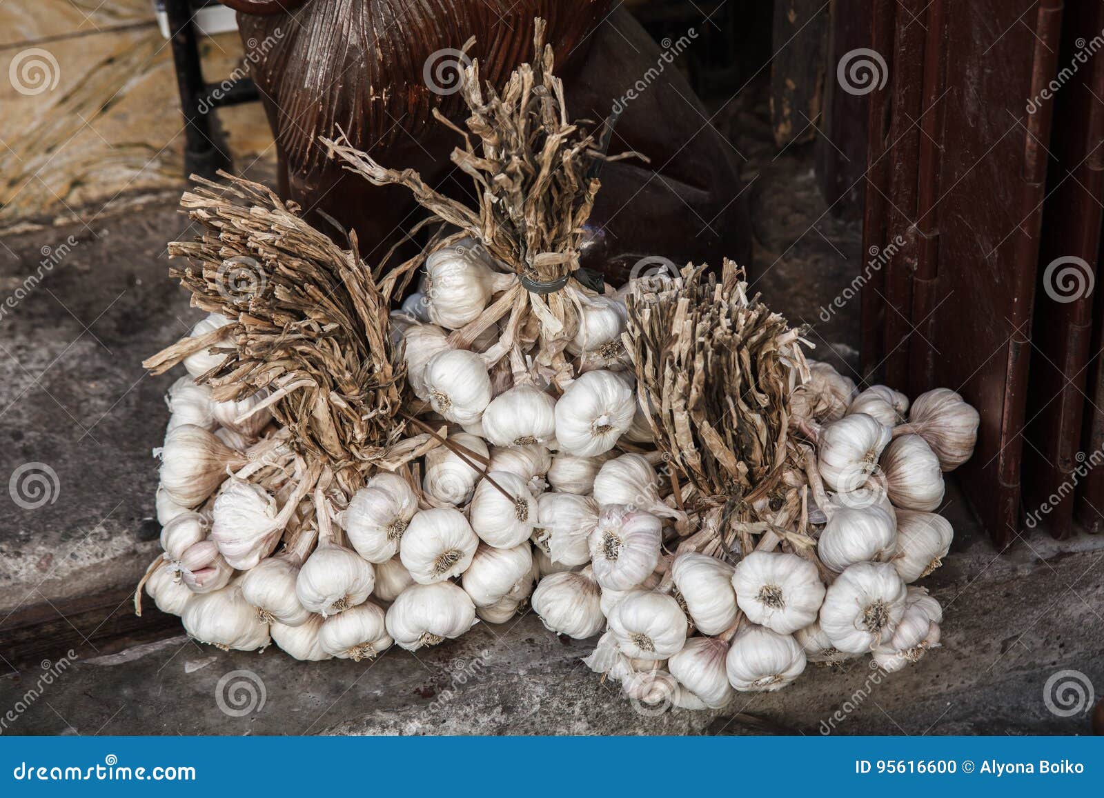 Garlic on Display in the Market,Vigan , Luzon, Philippines Stock Photo ...
