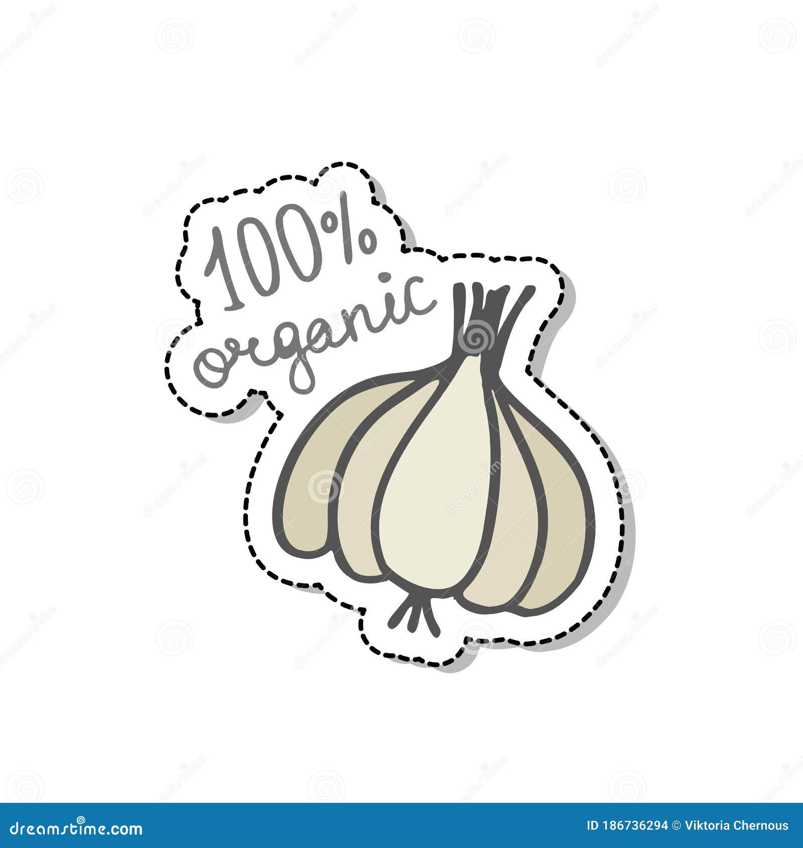 Garlic Doodle Icon, Vector Sticker Color Illustration Stock ...