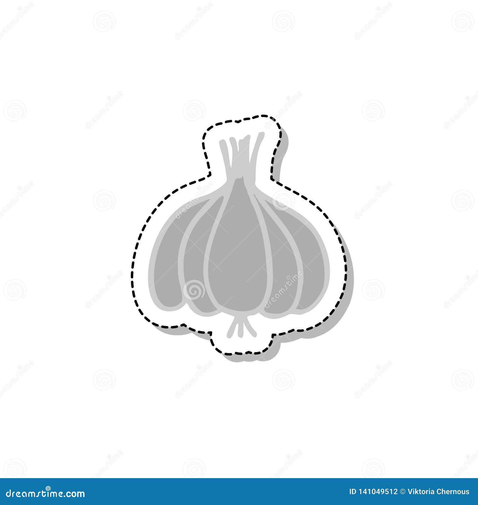 Garlic doodle sticker icon stock vector. Illustration of grunge - 141049512