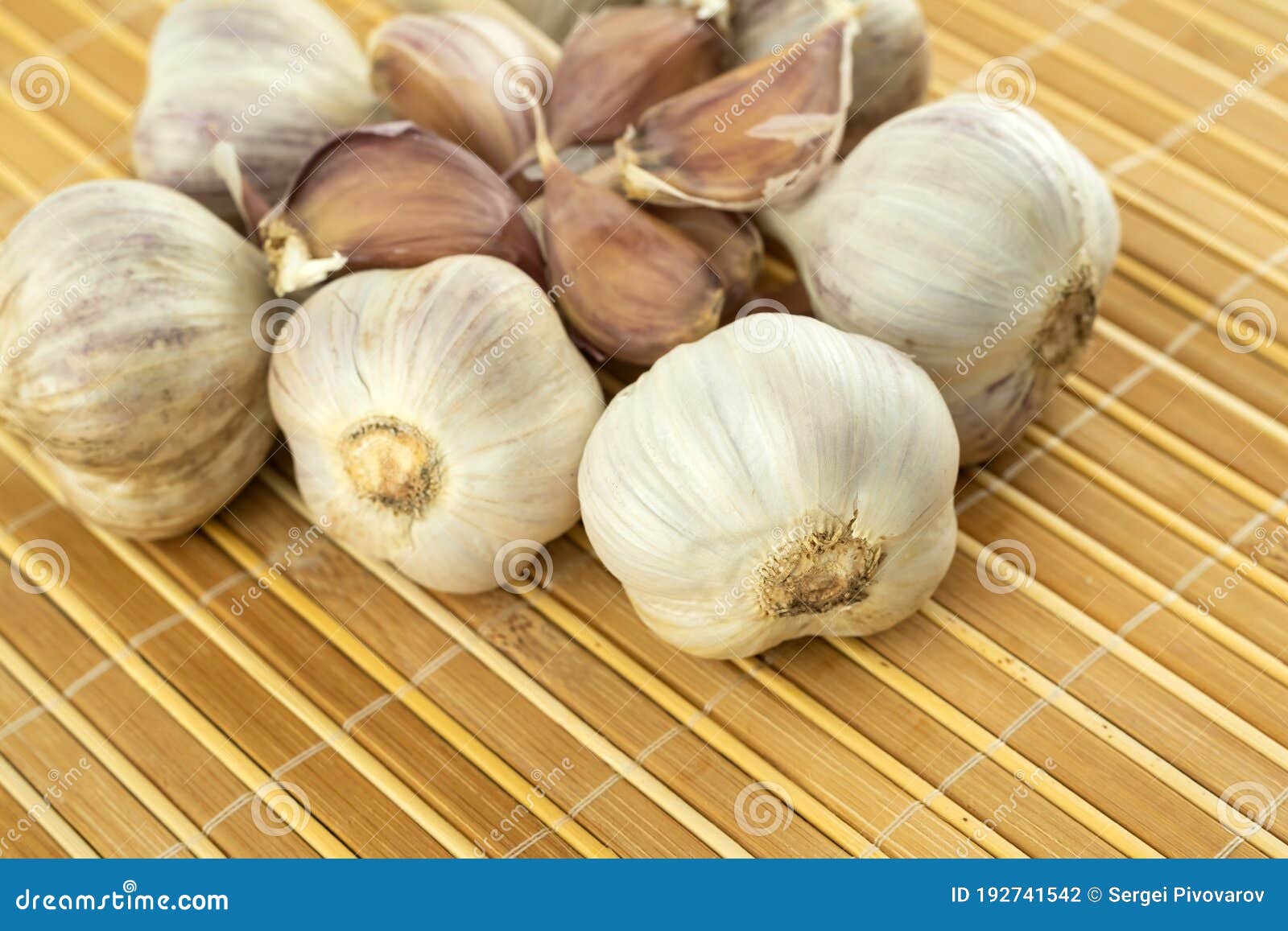 Garlic Fresh Vegetable Piled in a Circle in the Center of the Lobule ...