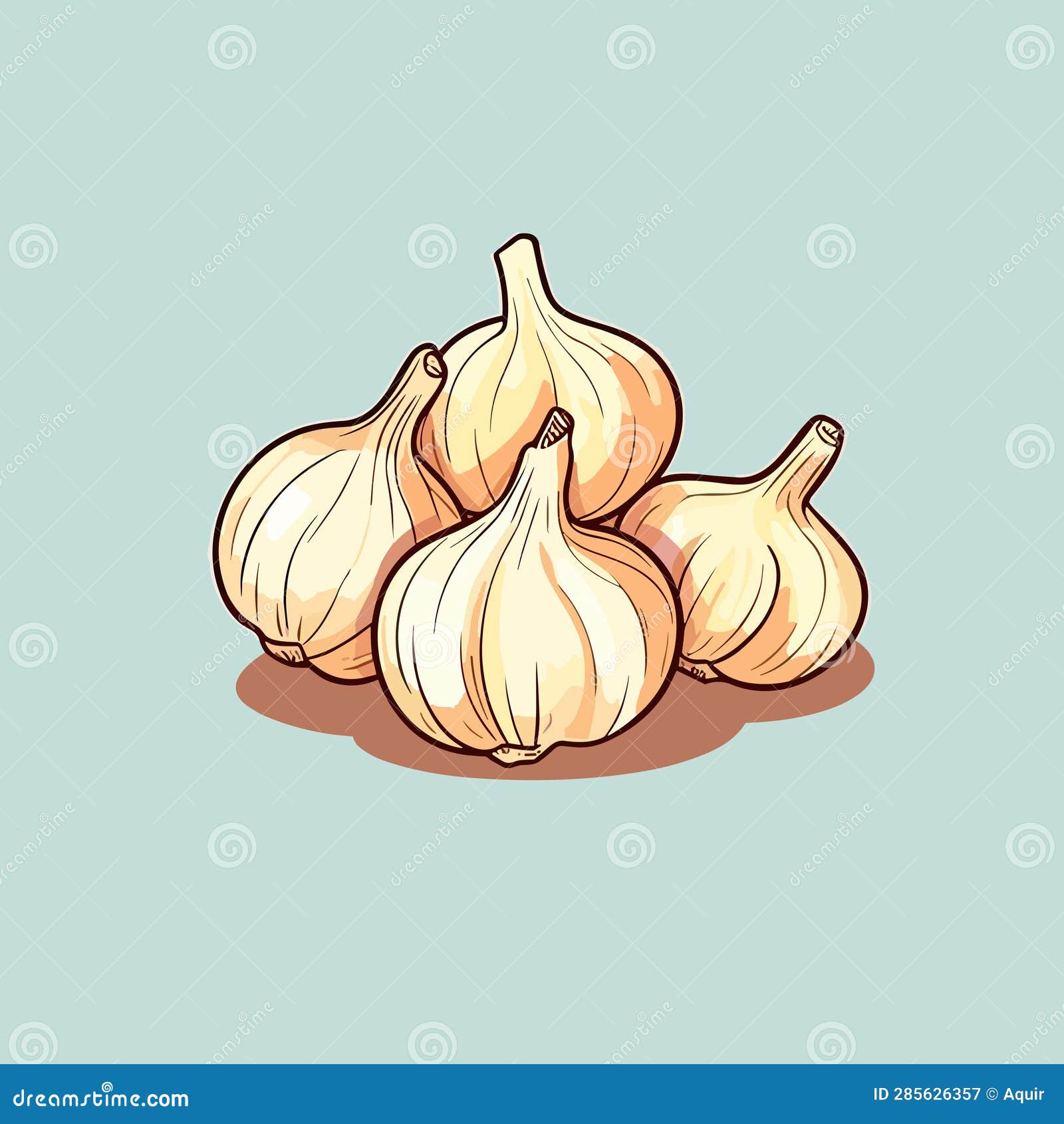 Garlic Hand-drawn Illustration. Garlic. Vector Doodle Style Cartoon ...