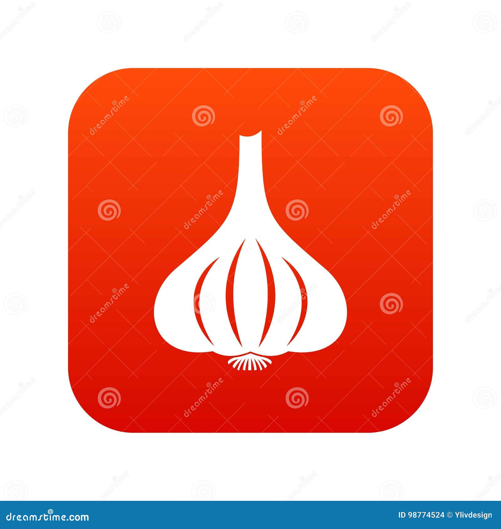 Garlic icon digital red stock vector. Illustration of graphic - 98774524