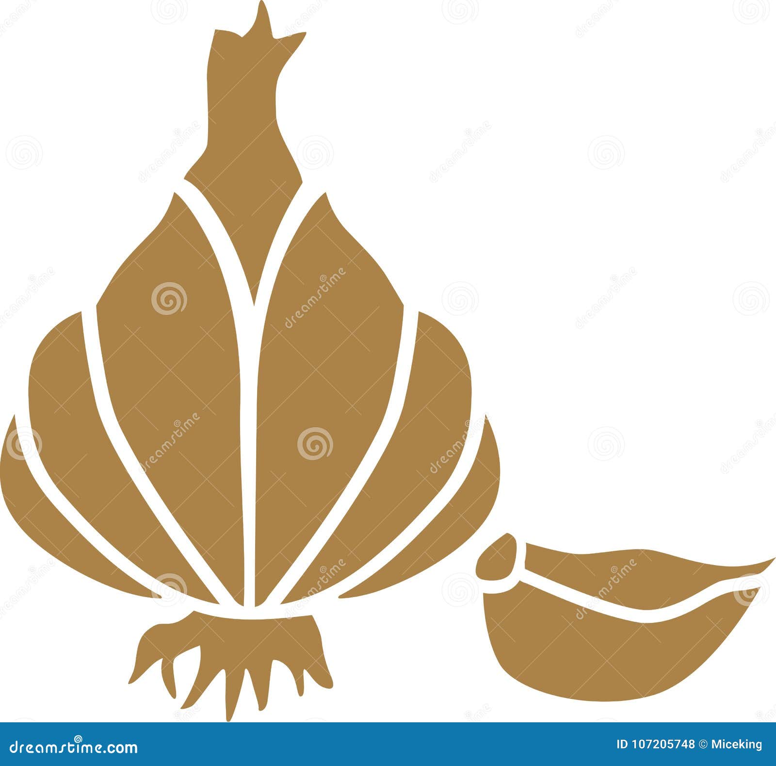 Garlic icon vegetable stock vector. Illustration of fresh - 107205748