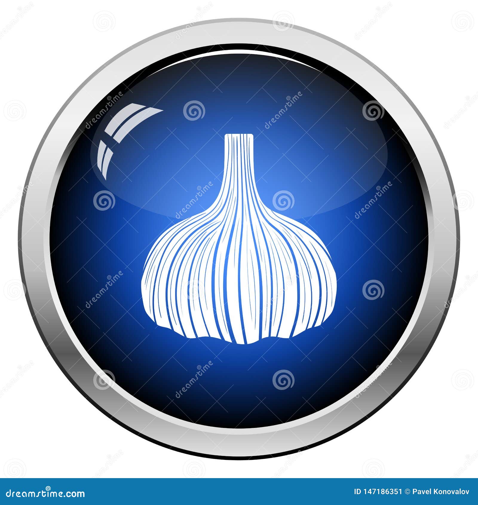 Garlic Icon stock vector. Illustration of icon, diet - 147186351