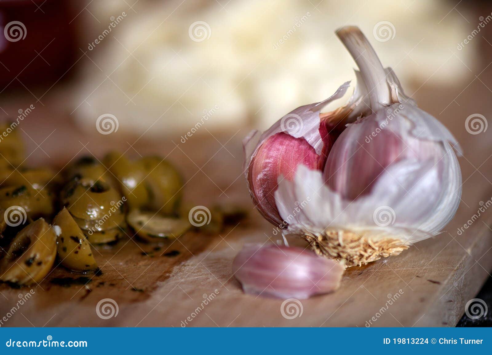 Garlic and ingredients stock photo. Image of commercial - 19813224