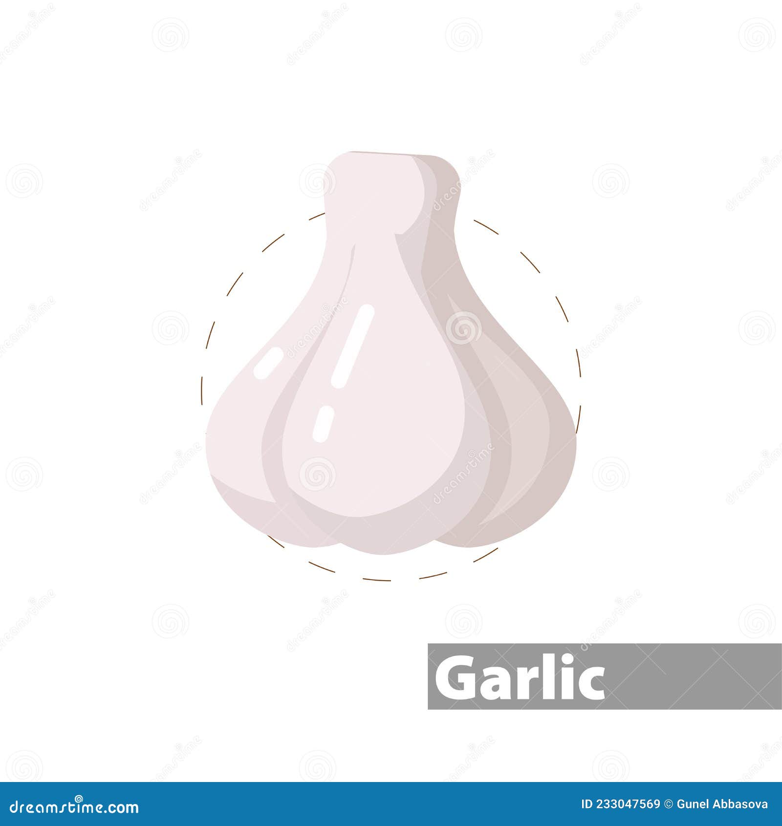 Garlic Illustration On White Background. Garlic Clipart. Garlic Flat ...