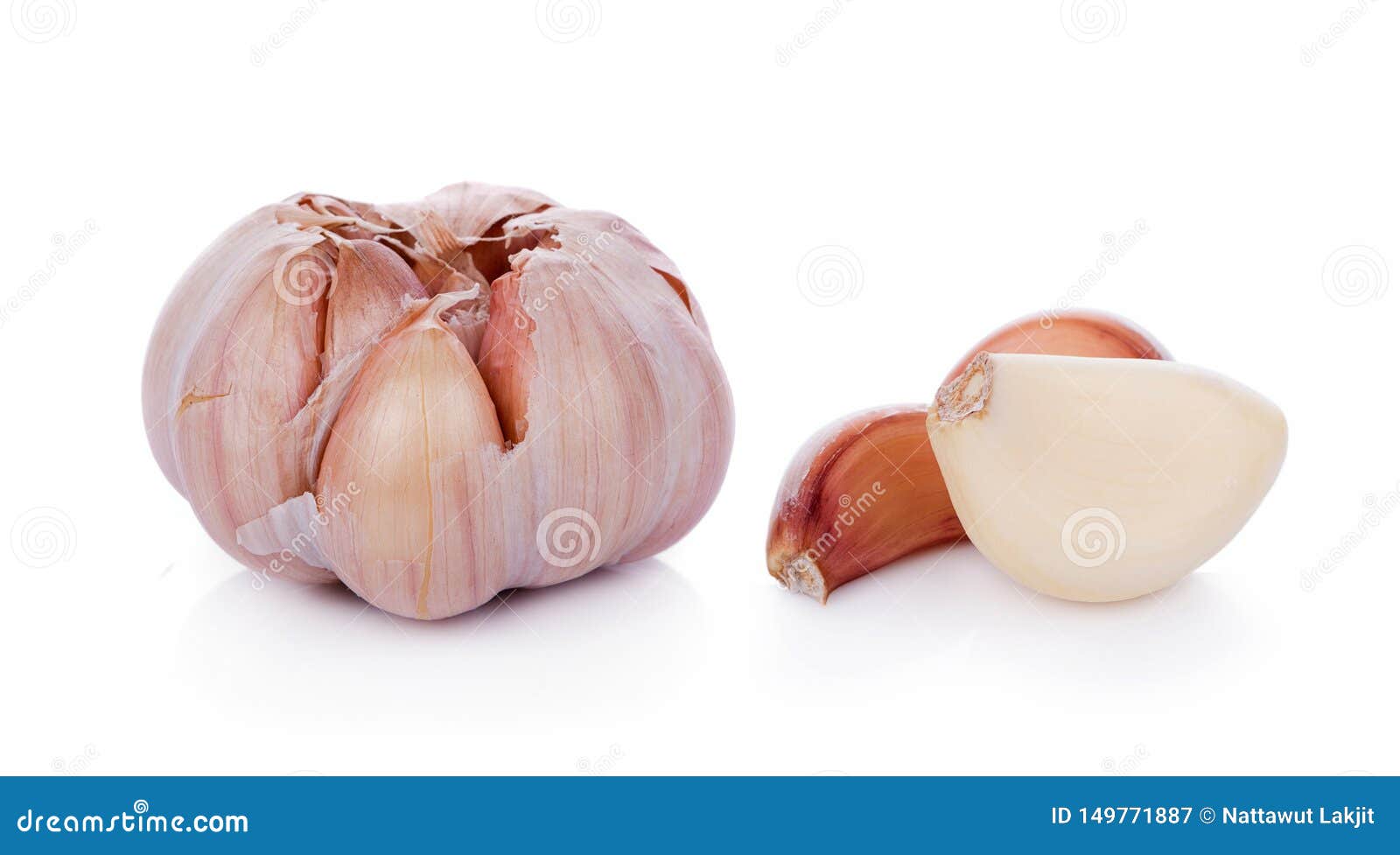 Garlic Isolated on White Background Stock Image - Image of healthy ...