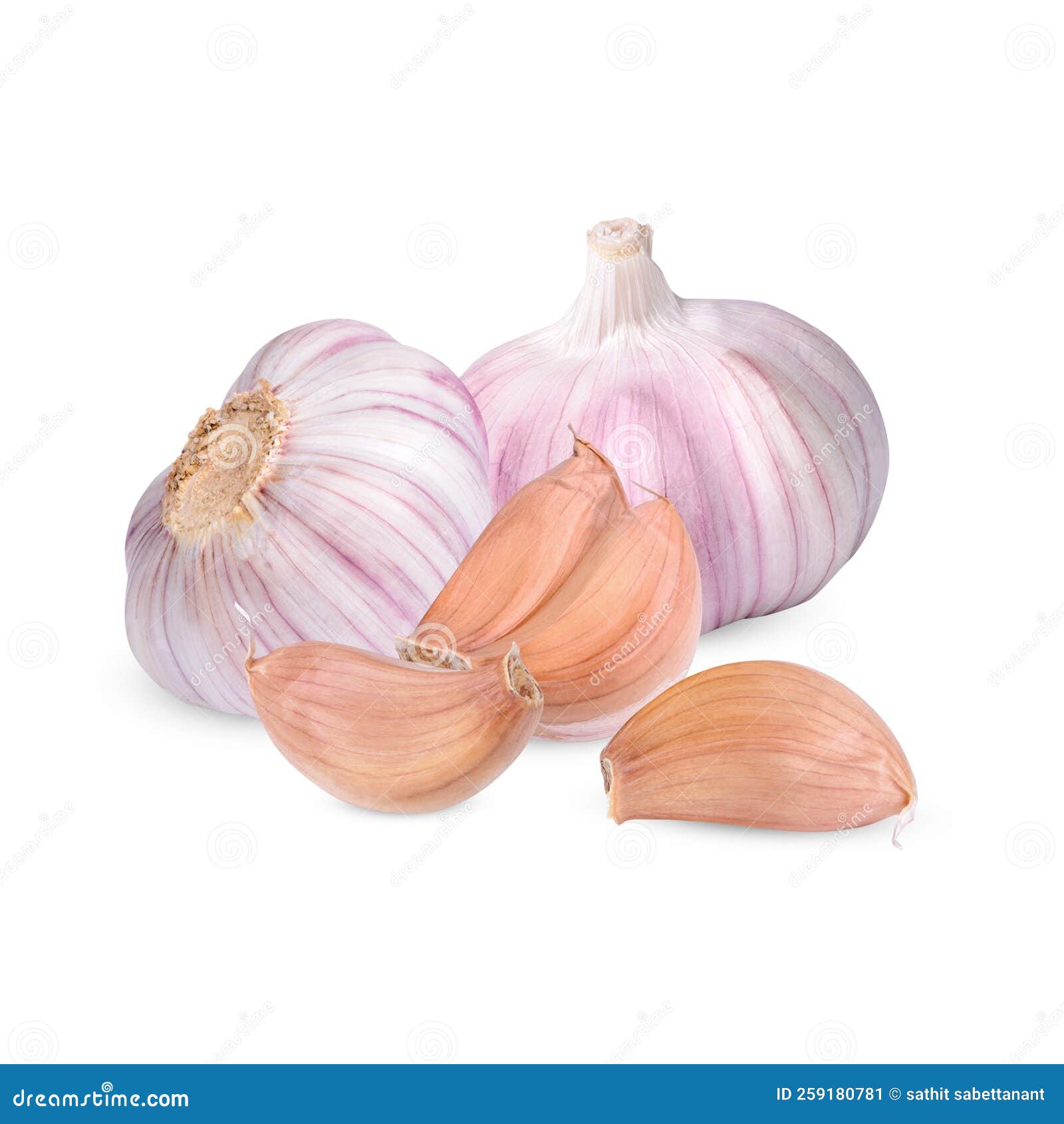 Garlic Isolated on White Background Stock Image - Image of white, fresh ...