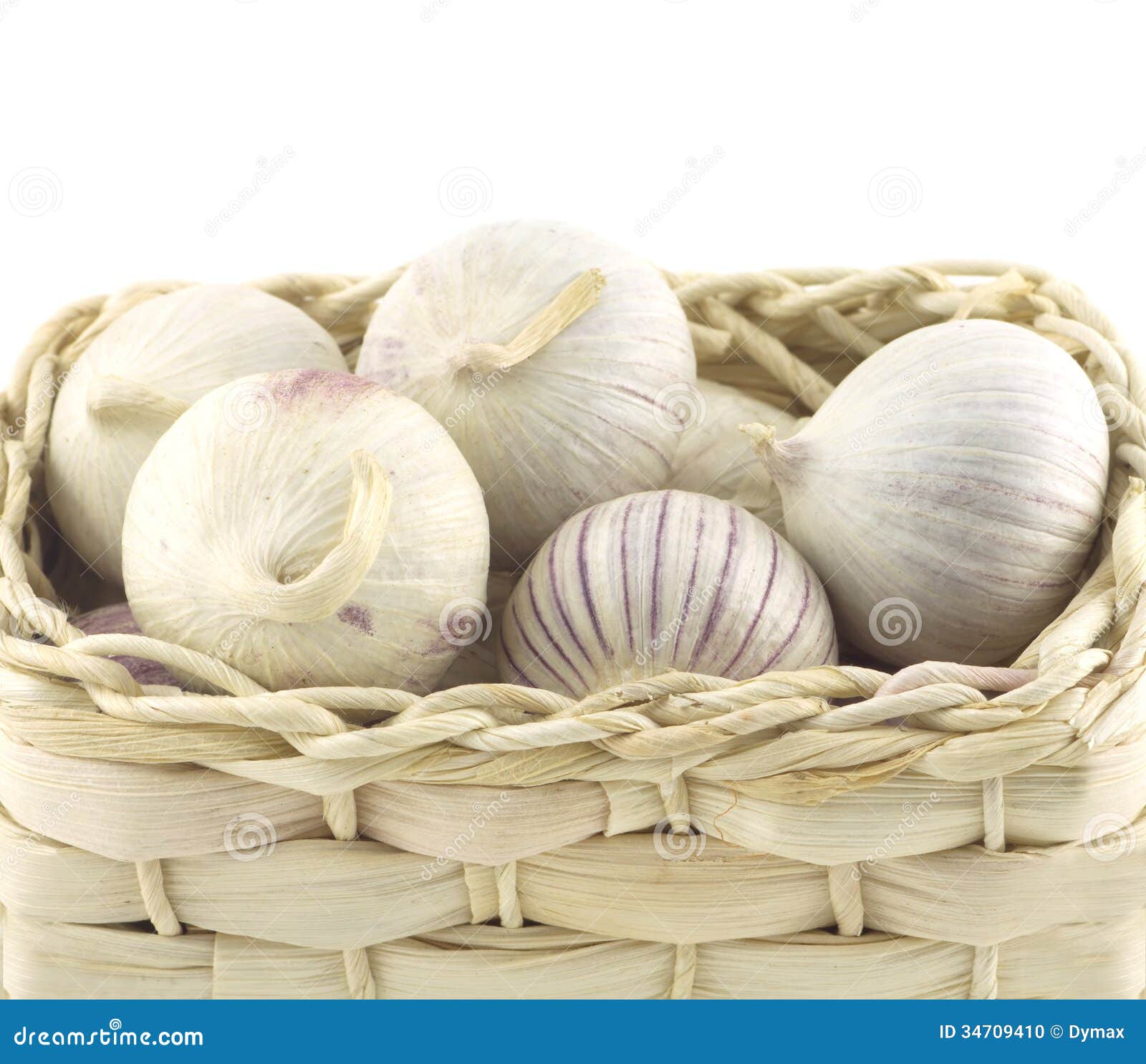 Garlic Isolated on White Closeup Stock Photo - Image of object ...