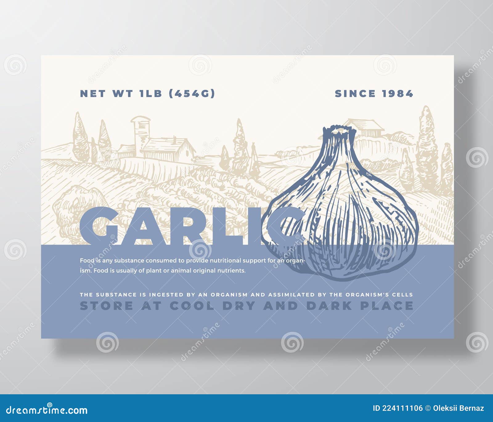 Garlic Label Template. Abstract Vector Packaging Design Layout Stock ...