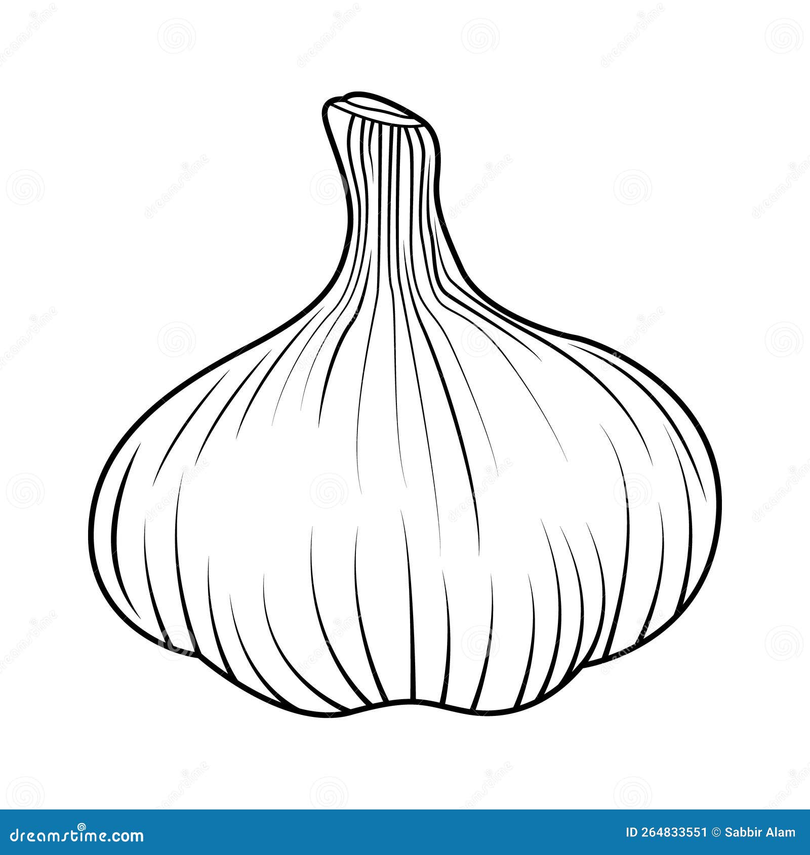 Garlic One-line Art,stylized Continuous Contour.Hand-drawn Drawing ...