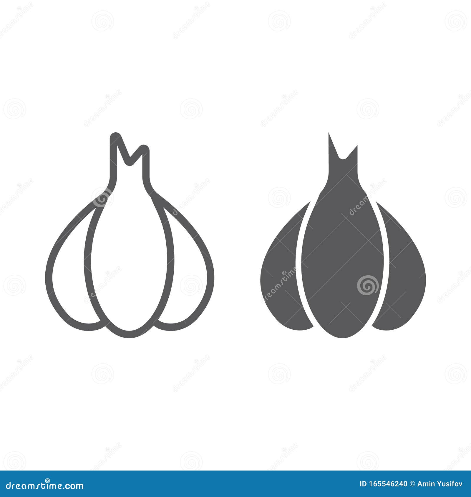 Garlic Line and Glyph Icon, Pungent and Vegetable, Clove Sign, Vector ... Garlic Line and Glyph Icon, Pungent and Vegetable, Clove Sign, Vector ...