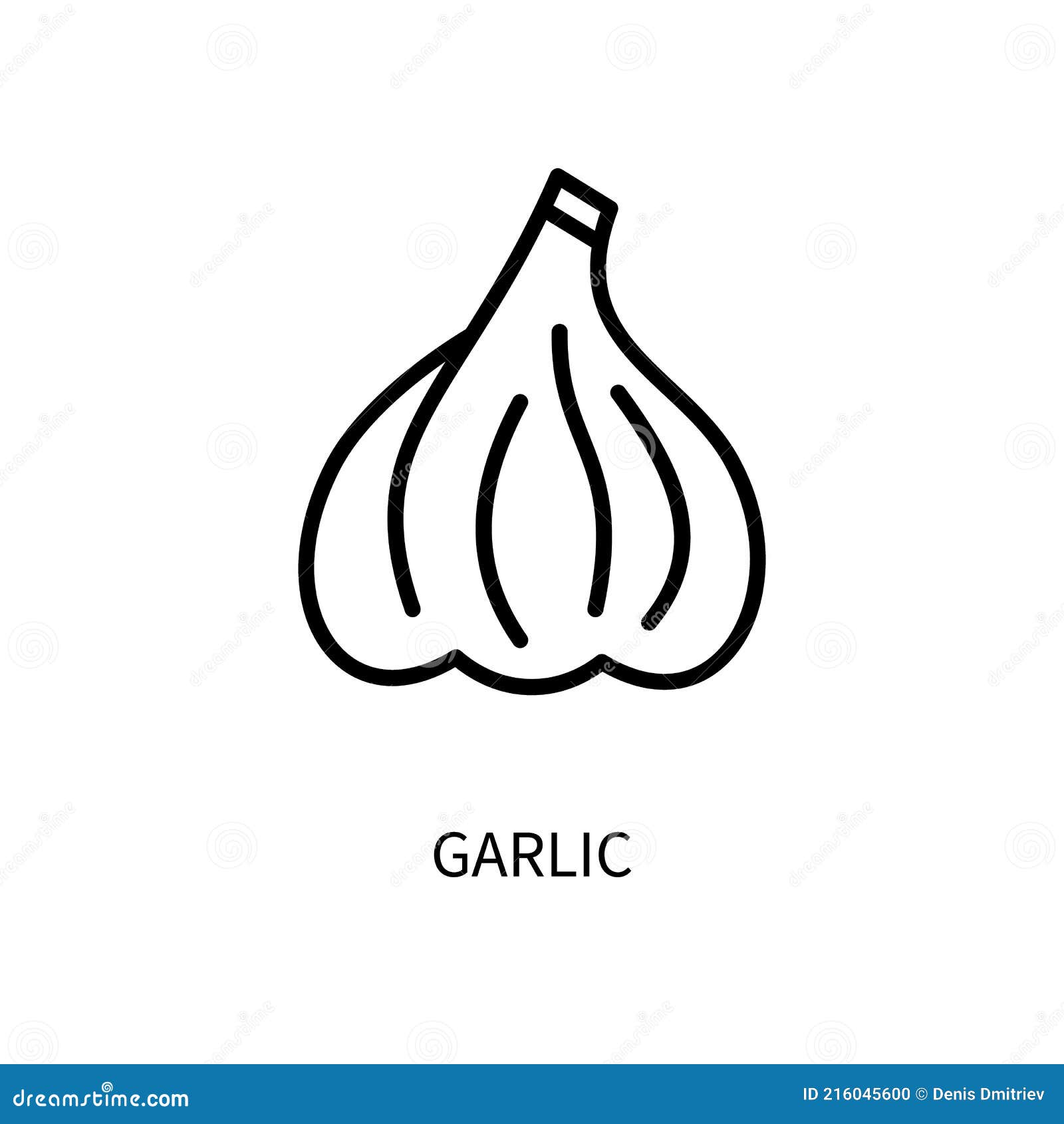 Garlic Line Icon in a Simple Style. Vector Sign in a Simple Style ...