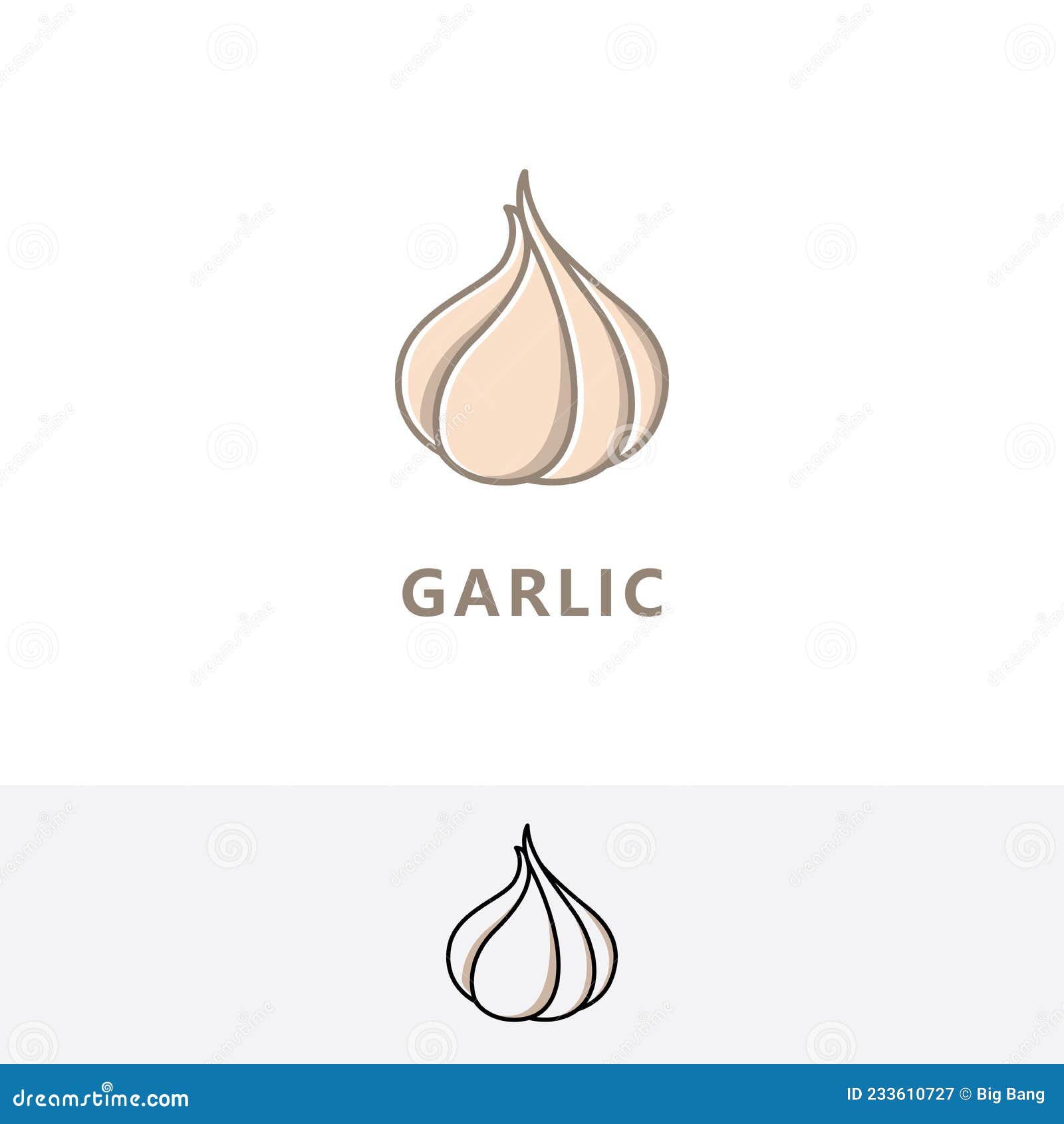 Garlic Logo Icon Vector Illustration Stock Vector - Illustration of ...