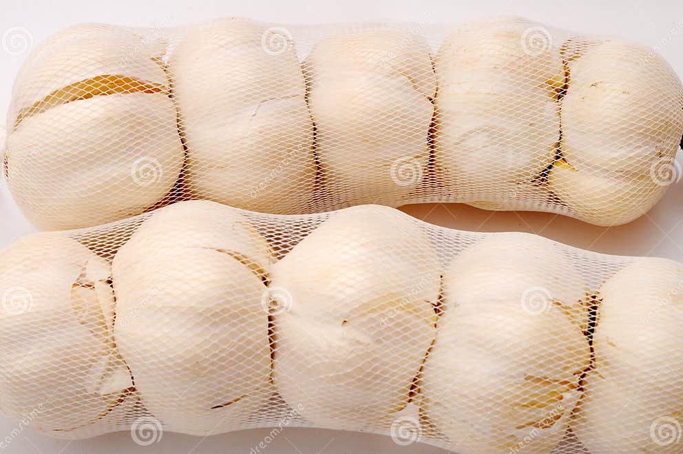 Garlic in net bags stock photo. Image of garlic, agriculture - 28456710