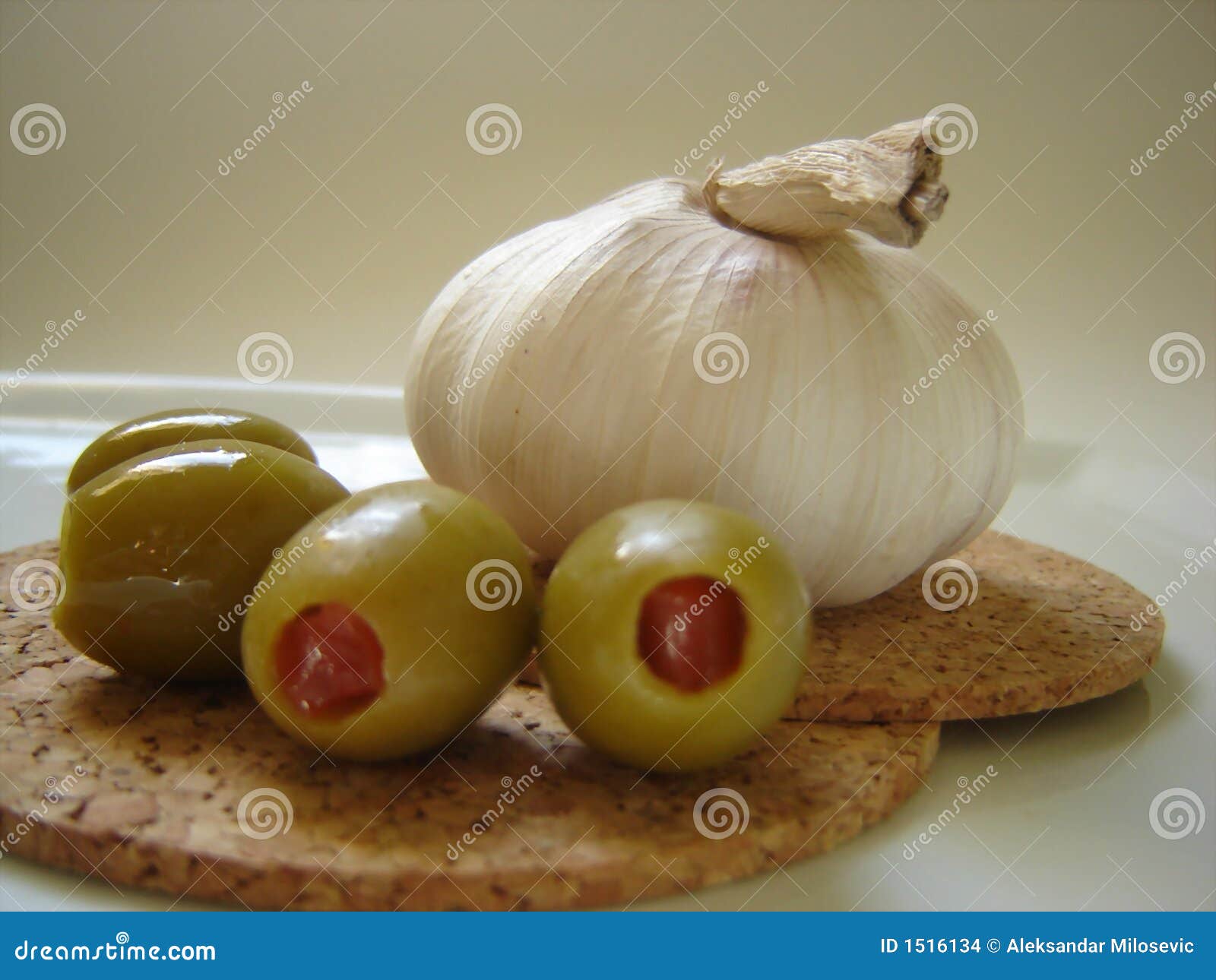 Garlic and olives stock photo. Image of flavor, healthy - 1516134