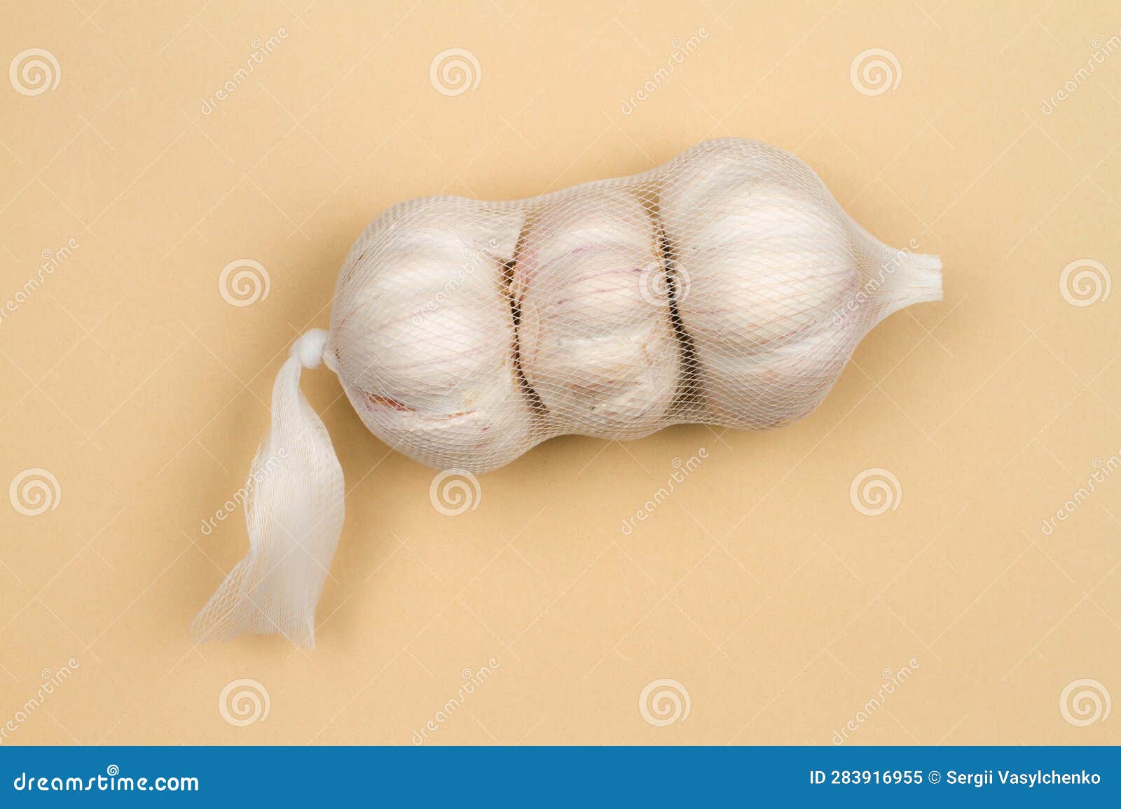 Garlic Packed in a Vegetable Net. Stock Image - Image of vegetarian ...