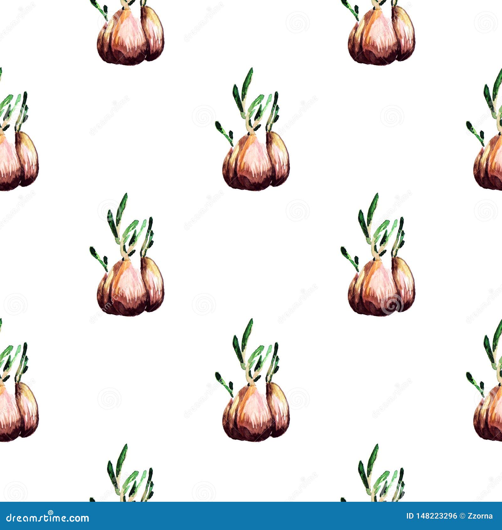 Garlic pattern stock illustration. Illustration of botanical - 148223296