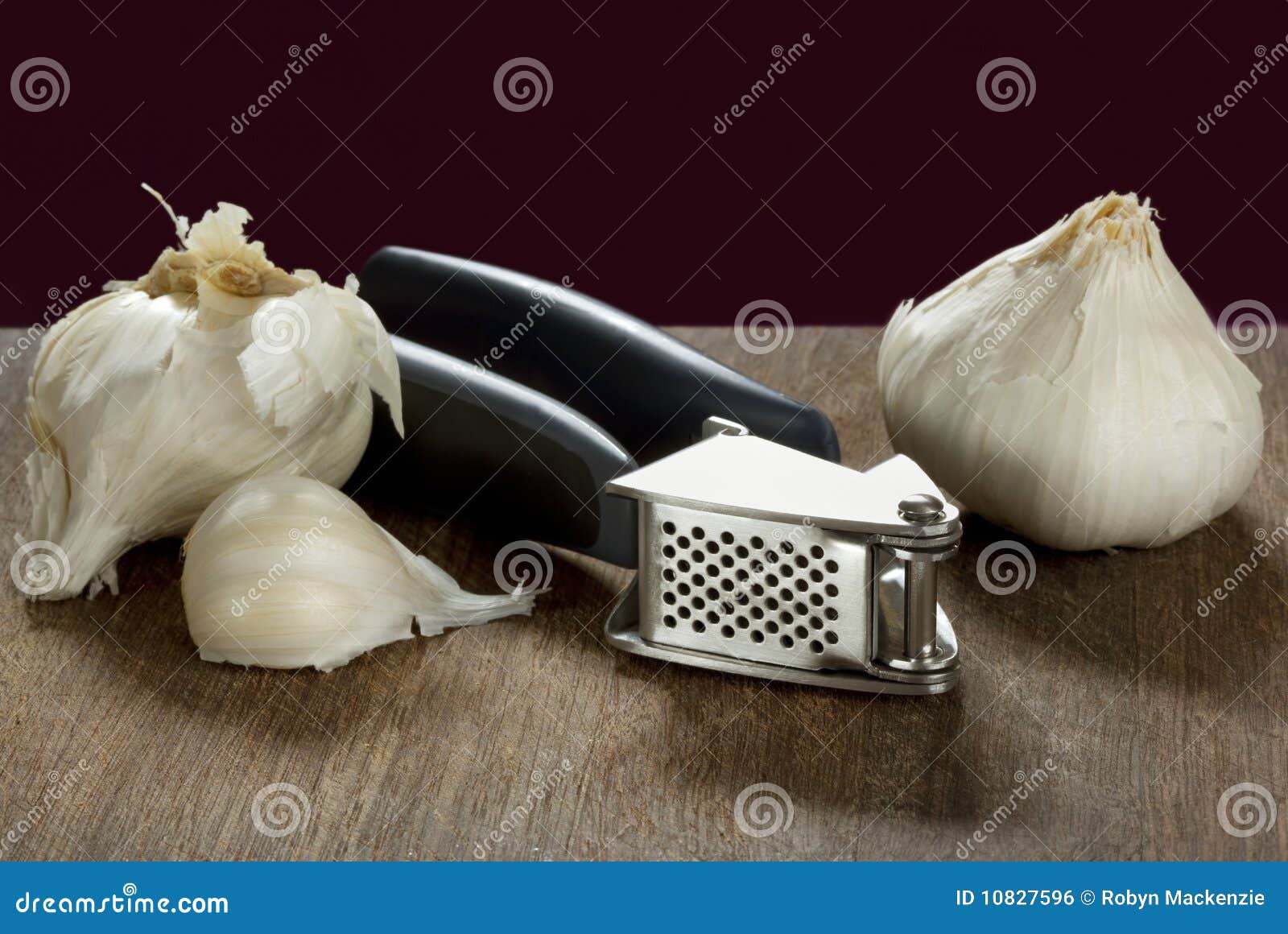 Garlic Press and Bulbs stock photo. Image of clove, side - 10827596