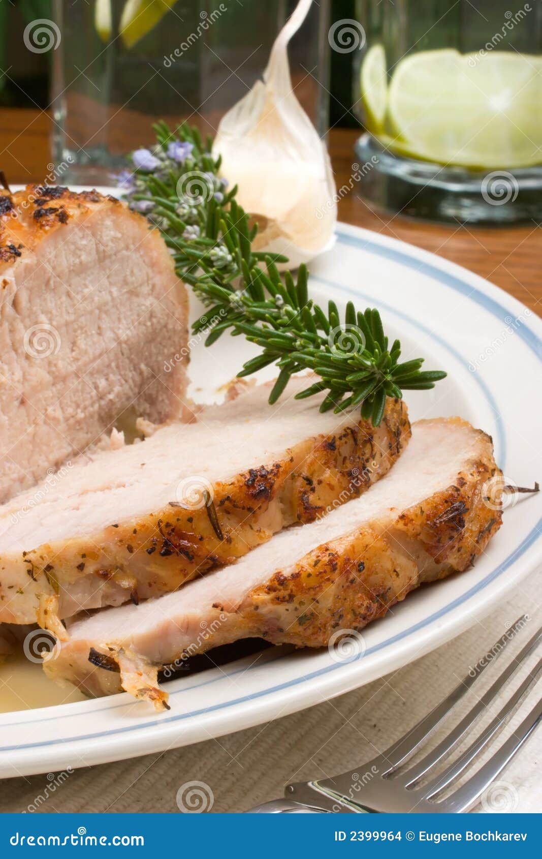Garlic Rosemary Roast Pork stock photo. Image of meat - 2399964