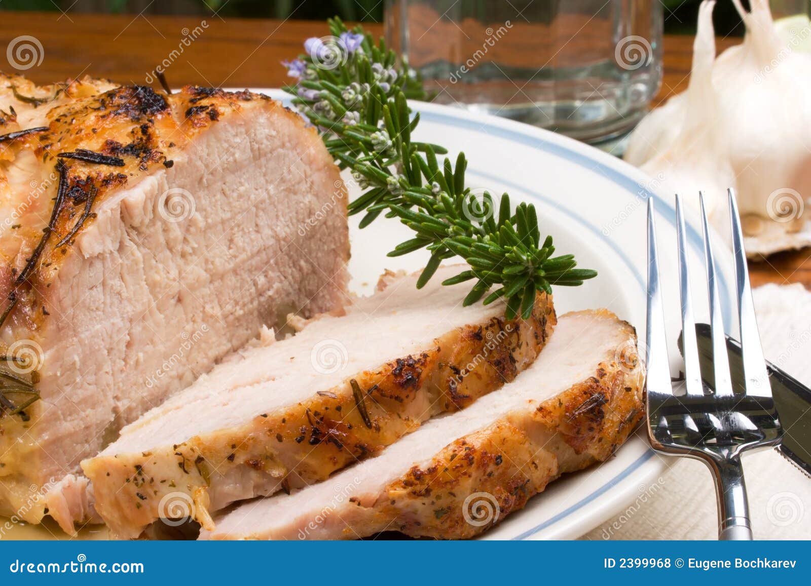 Garlic Rosemary Roast Pork stock photo. Image of recipe - 2399968