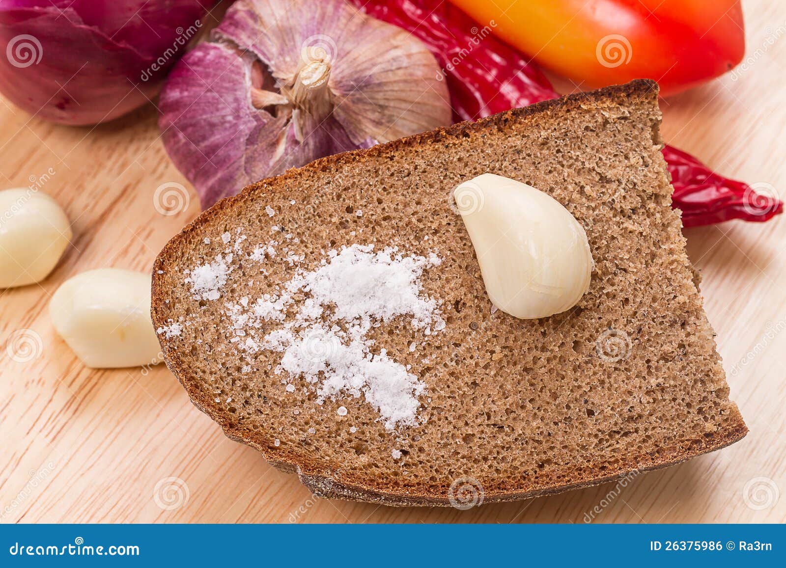 Garlic and rye bread stock photo. Image of people, healthy - 26375986