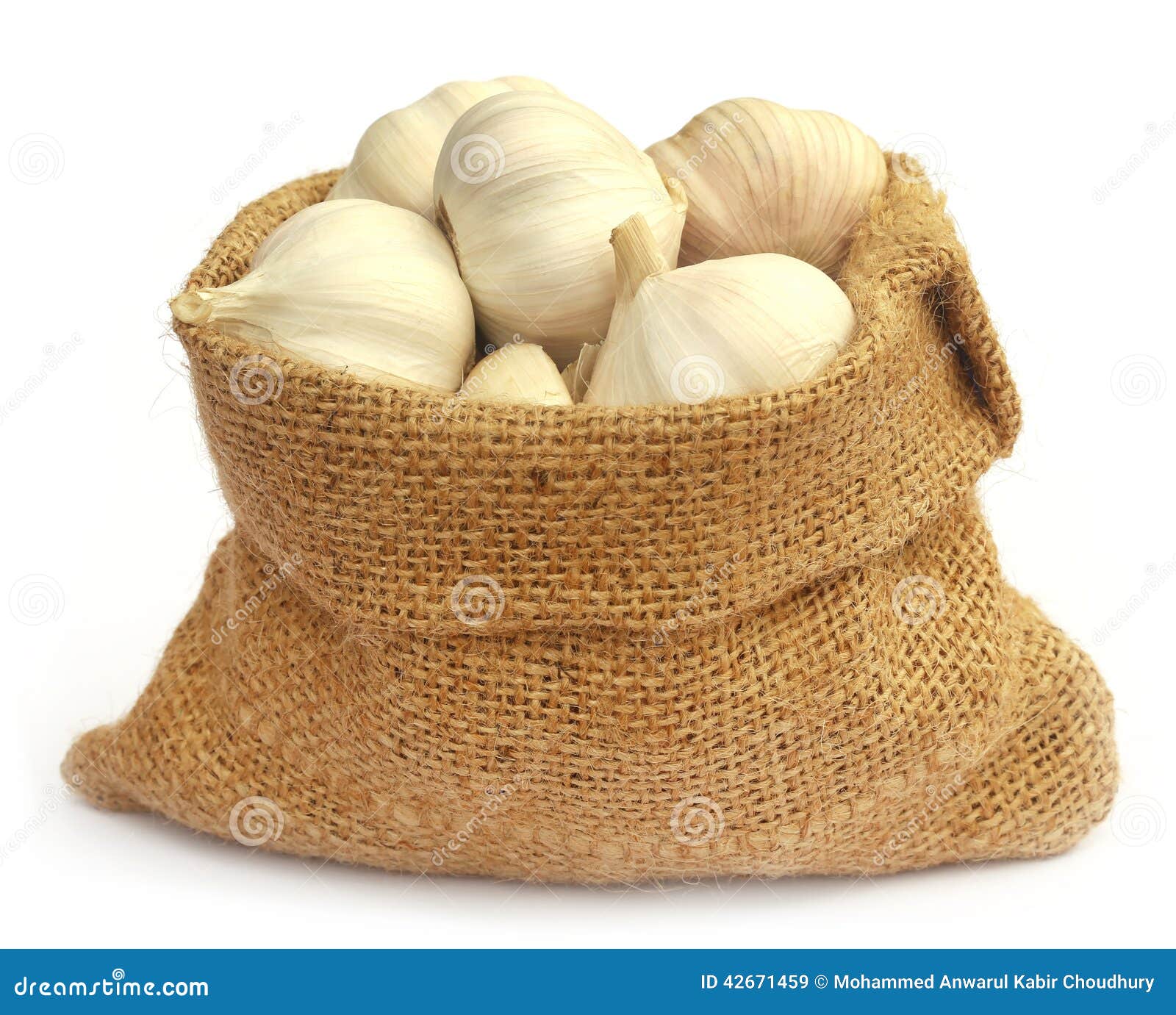 Garlic in a sack stock image. Image of meal, seasoning - 42671459