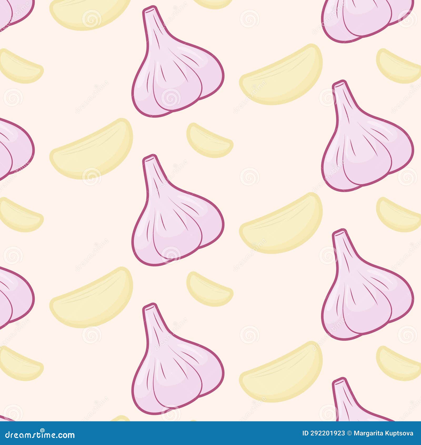 Garlic Seamless Pattern, Abstract Repeated Background. Simple Garlic ...