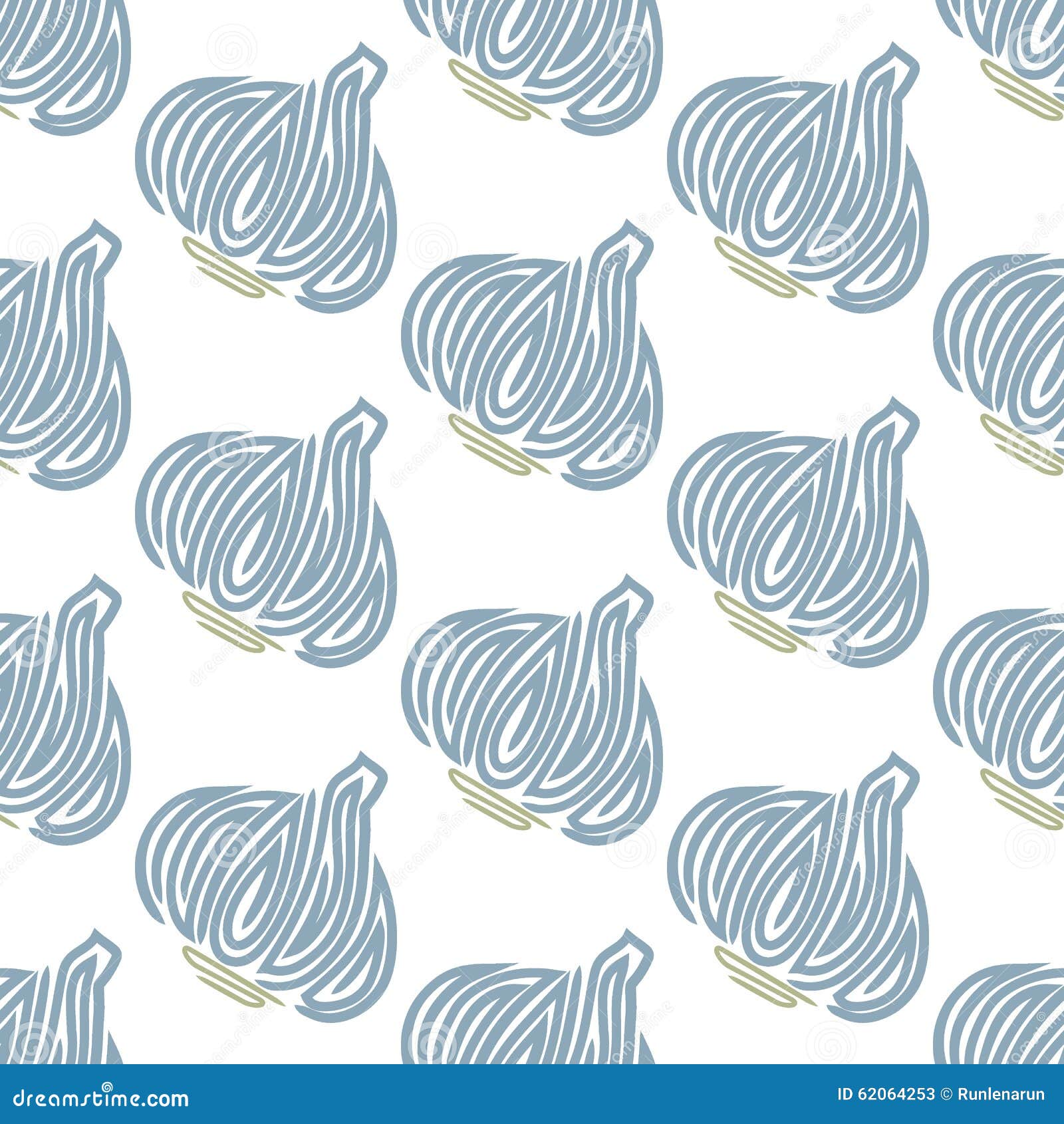 Garlic Seamless Pattern. Vector Color Illustration Of Garlic Bulb And ...
