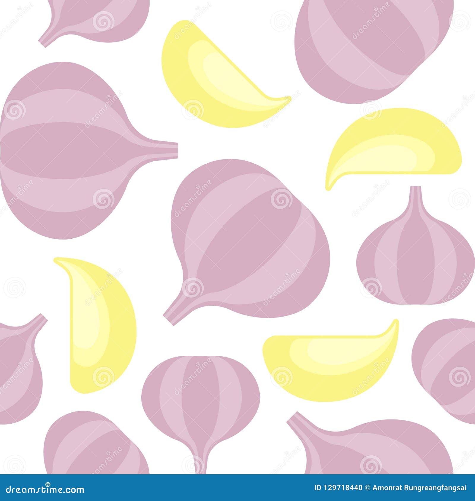 Garlic Seamless Pattern, Vegetable Theme for Use As Wallpaper or Stock ...