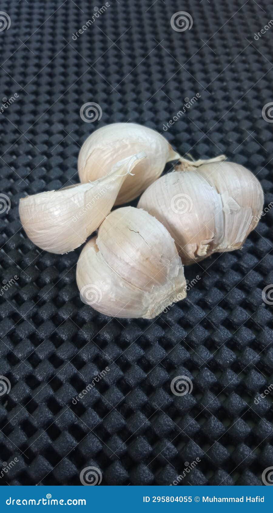 Garlic with Square Black Background Stock Image - Image of background ...