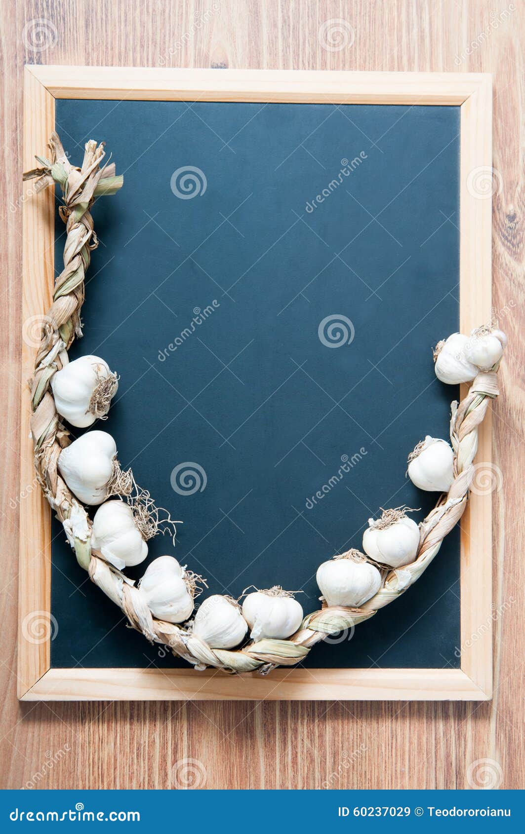 Garlic string and menu stock image. Image of write, space - 60237029