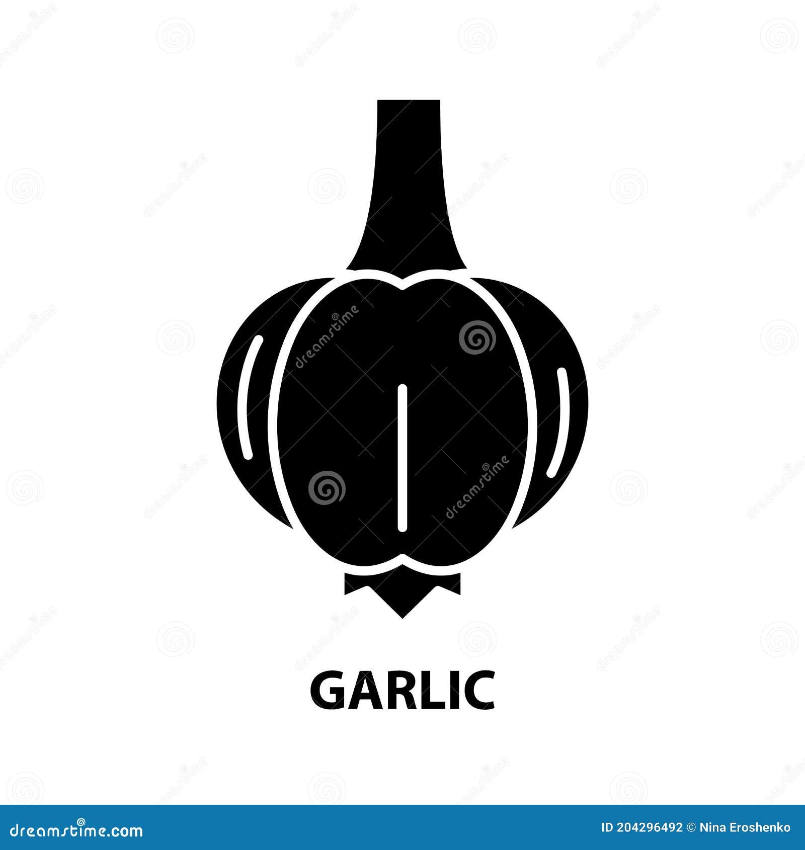 Garlic Symbol Icon, Black Vector Sign with Editable Strokes, Concept ...