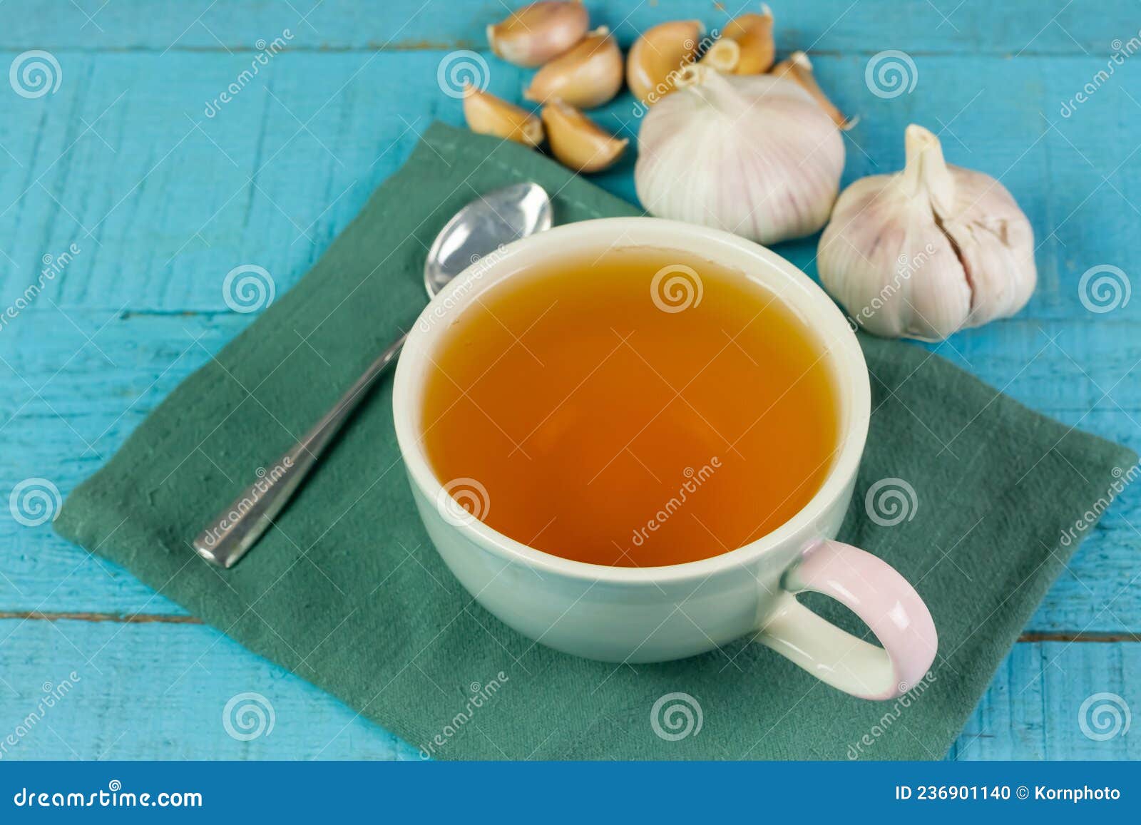 Garlic tea stock photo. Image of herb, wooden, drink - 236901140