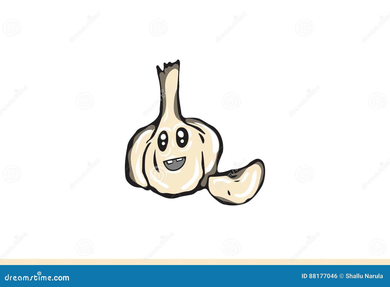 Garlic Vector Cartoon Isolated On White Background. Stock Photography ...