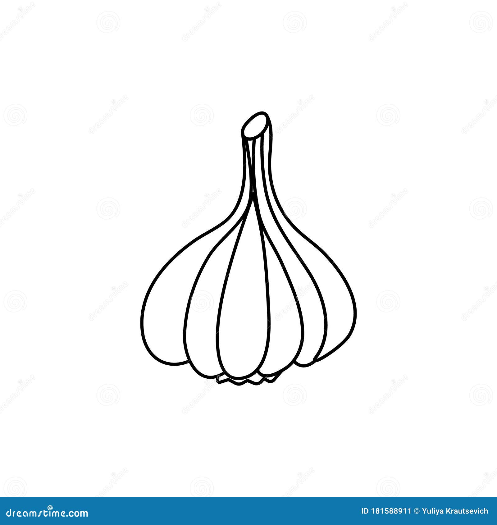 Garlic. Vector Flat Illustration. Doodle Element Stock Vector ...