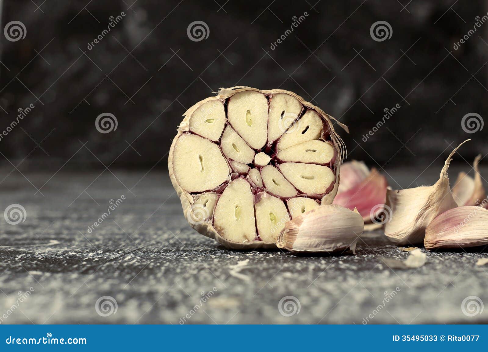 Garlic - vintage style stock image. Image of smell, delicious - 35495033