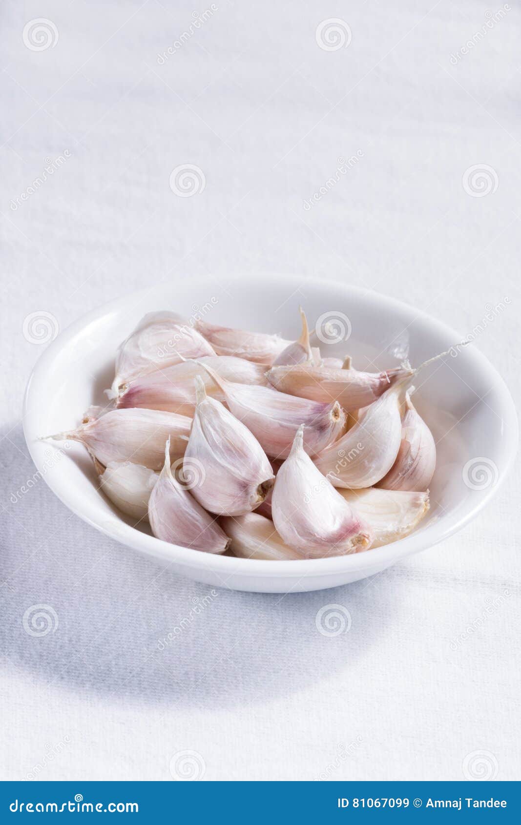 Garlic in White Cup with White Background. Stock Image - Image of life ...