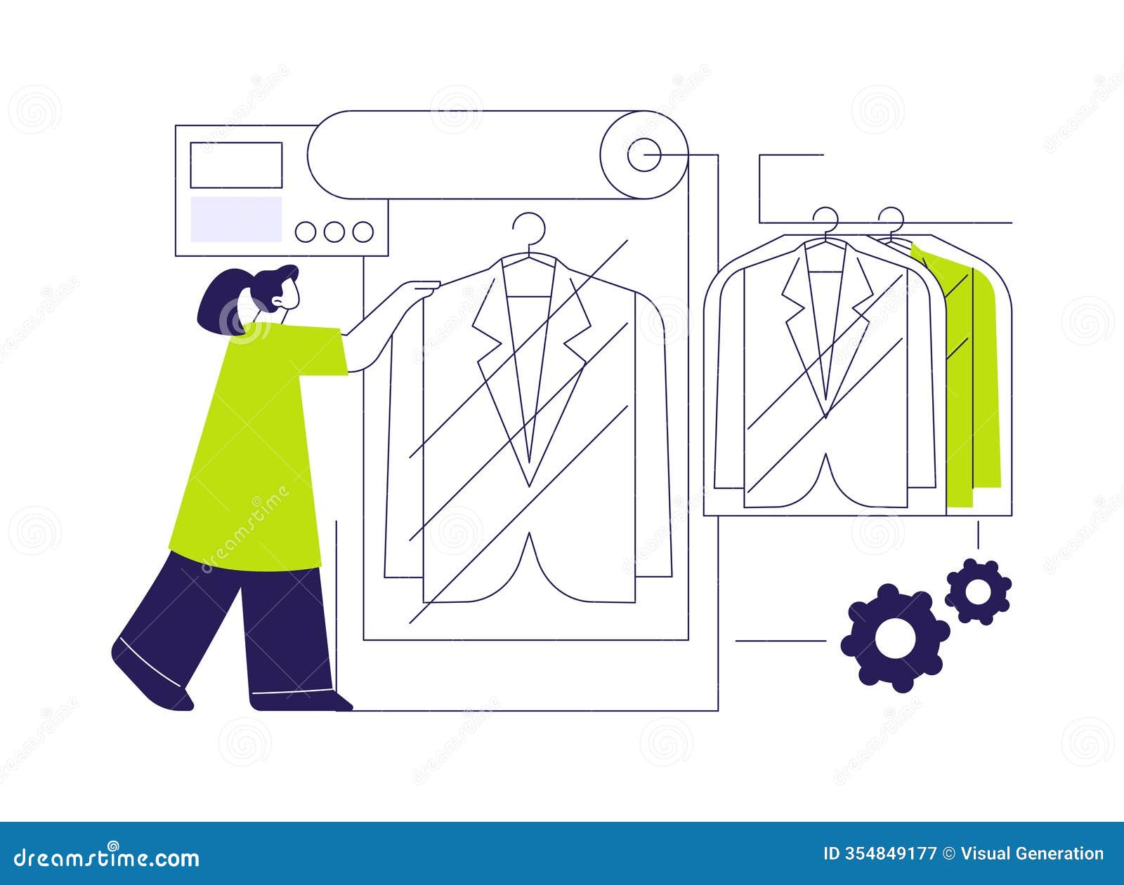 Garment Bagging Machine Abstract Concept Vector Illustration. Stock ...