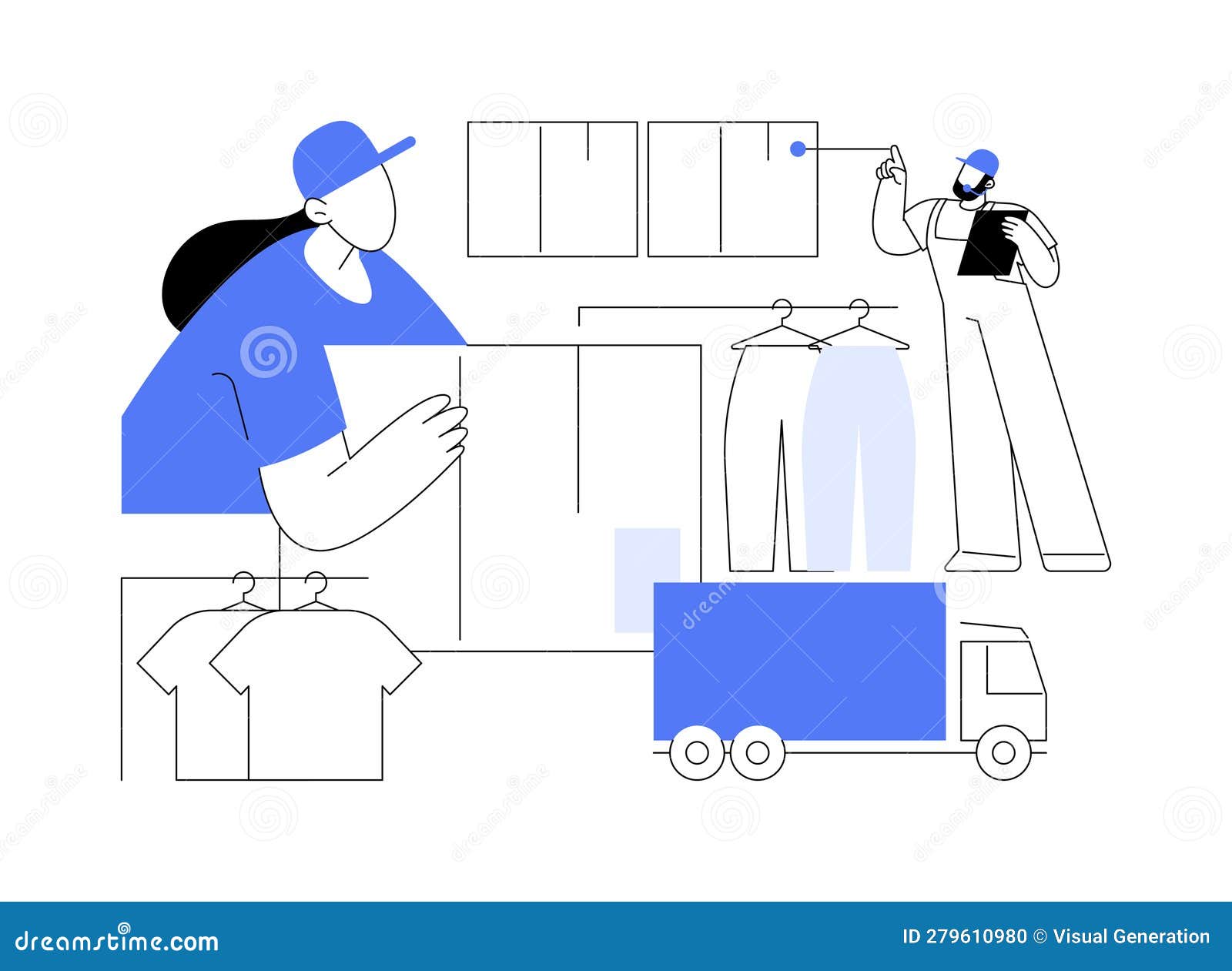 Garment Delivery Abstract Concept Vector Illustration. Stock Vector ...