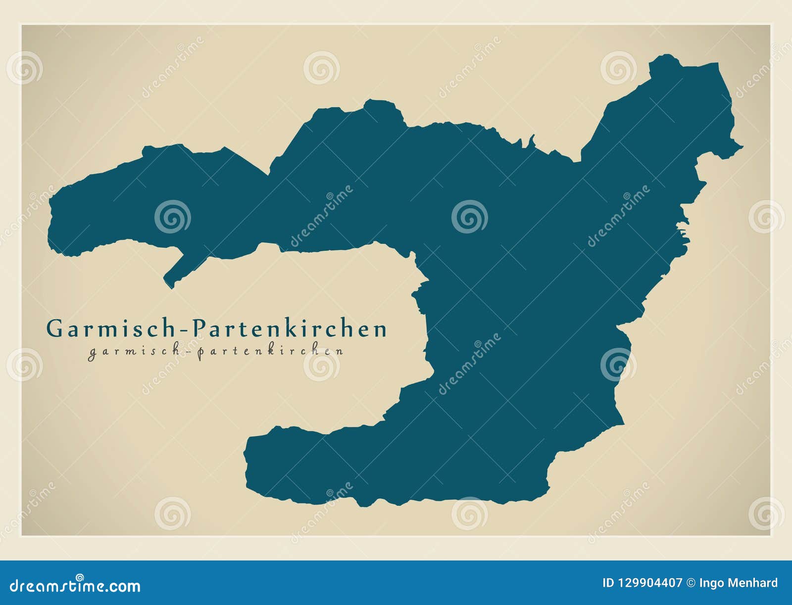 Garmisch-Partenkirchen Administration Area Map Germany Stock Vector ...