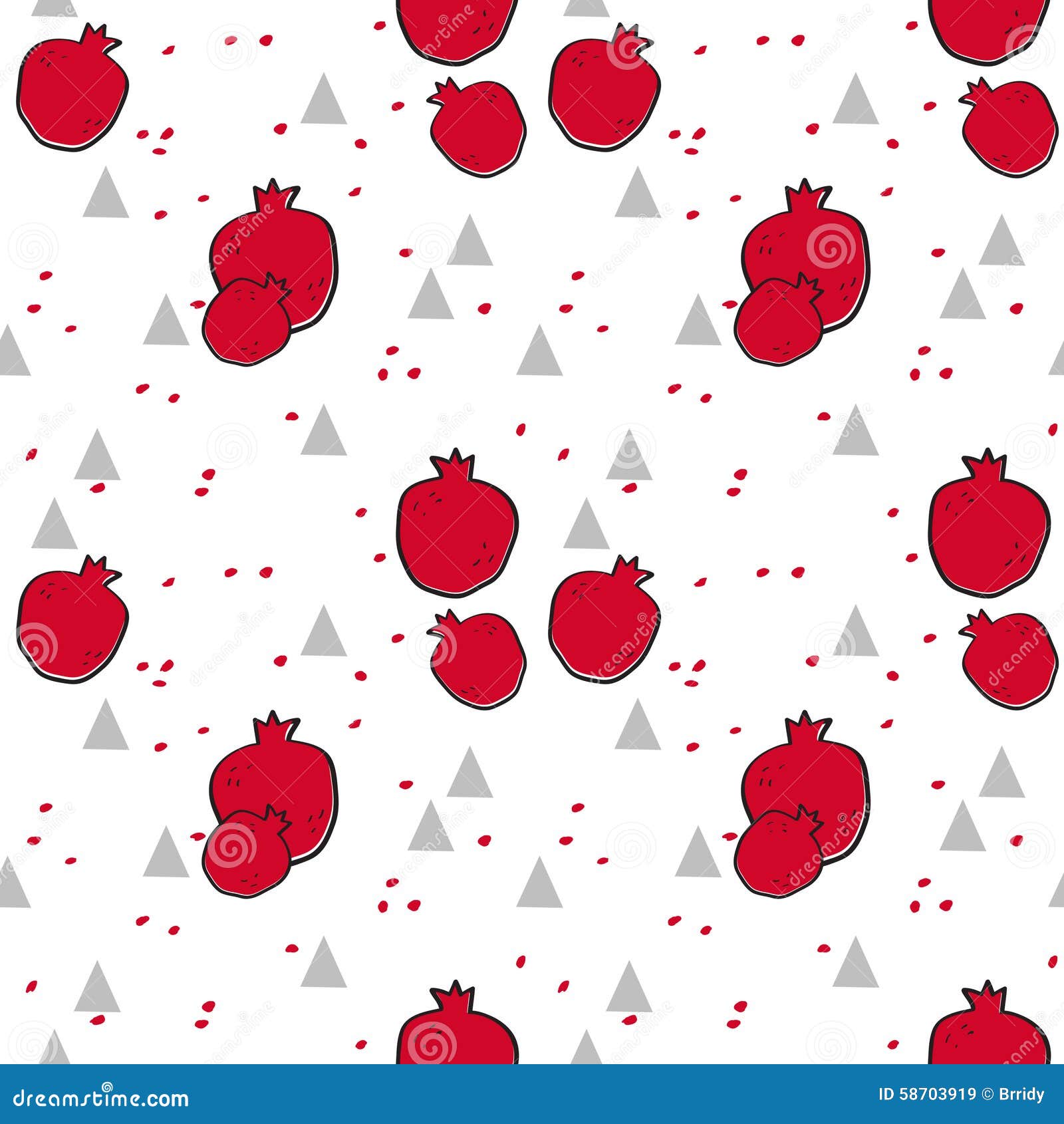Garnet Fruits Seamless Pattern Stock Vector - Illustration of decor ...