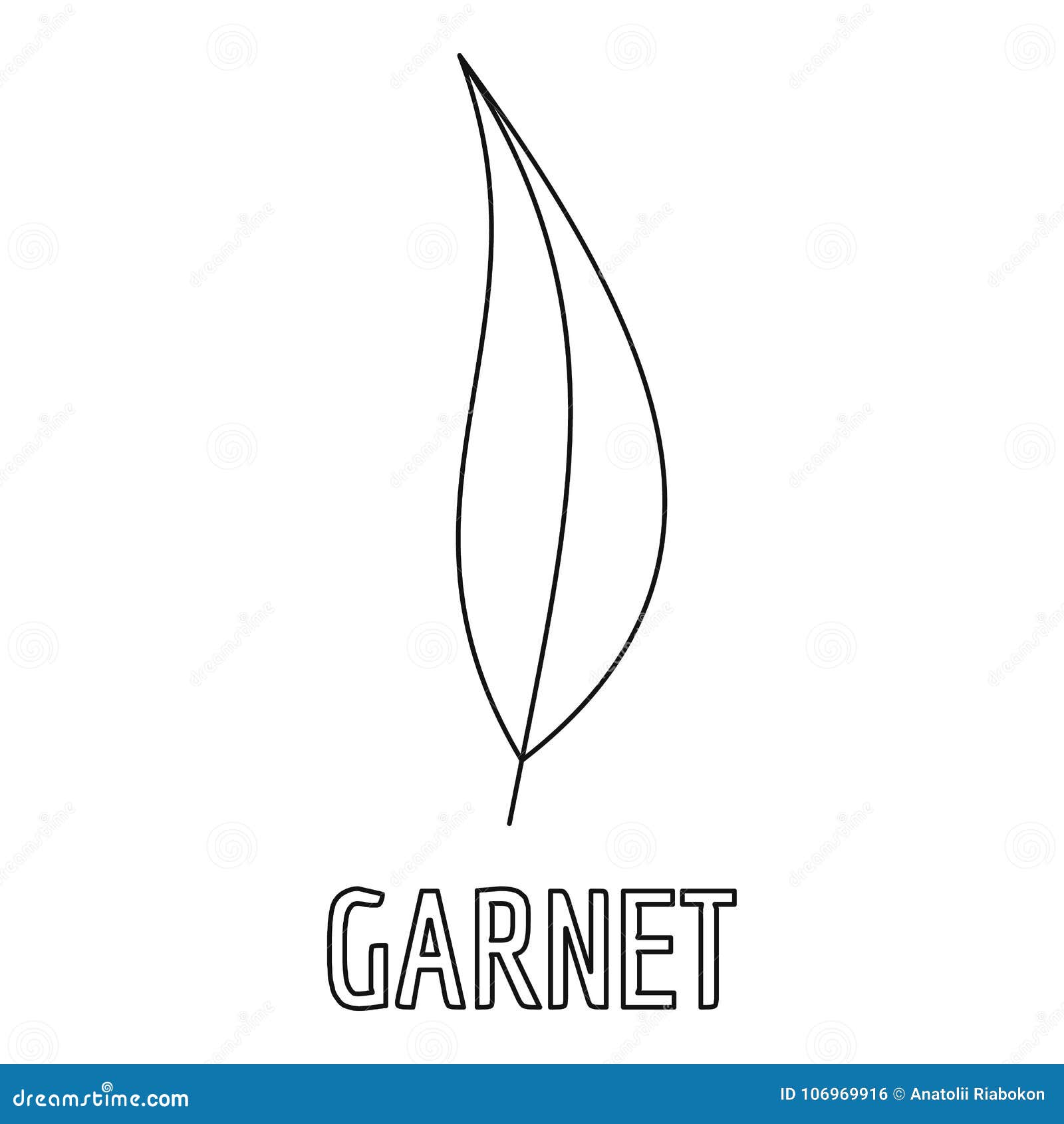 Garnet Leaf Icon, Outline Style. Stock Vector - Illustration of thin ...