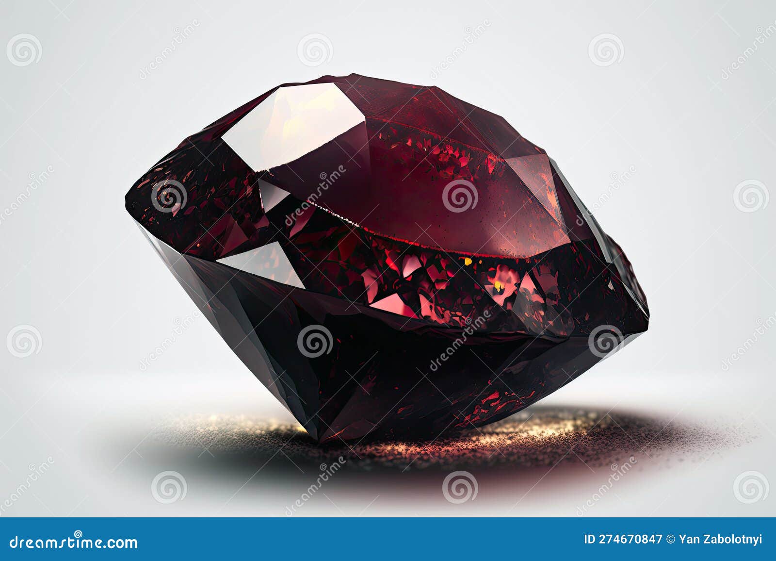 Garnet Stone on White Background. Generative AI Stock Illustration ...
