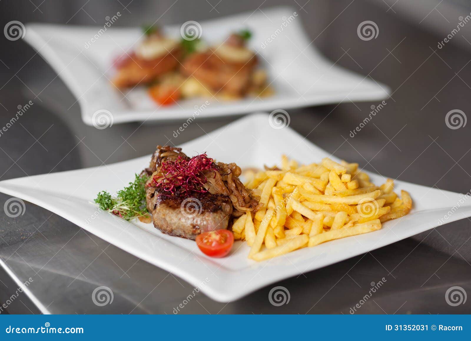 Garnished Dish on Kitchen Counter Stock Image - Image of mouthwatering ...