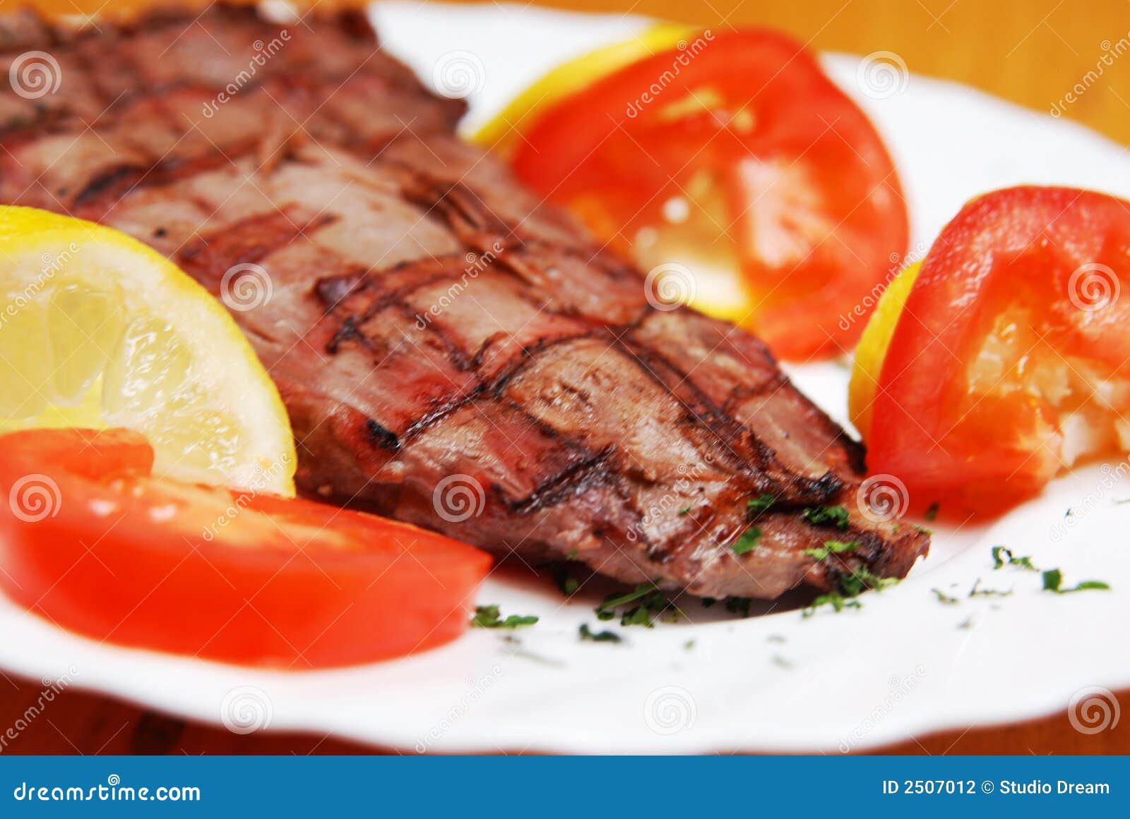 Garnished fish stock photo. Image of lemons, horizontal - 2507012