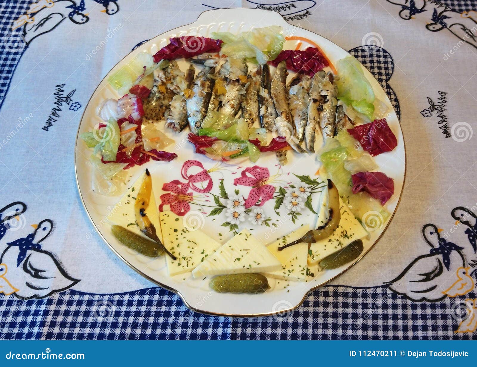 Garnished fish stock image. Image of food, nature, cacak - 112470211