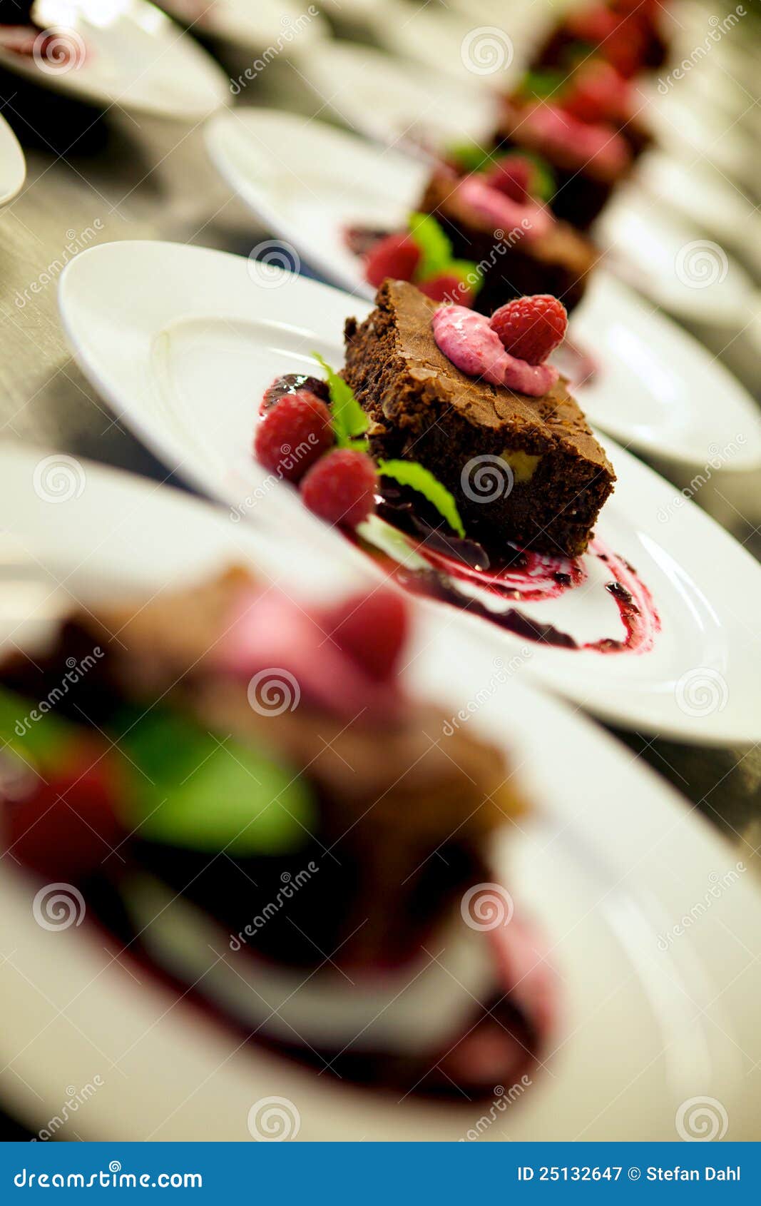 Garnished Gourmet Chocolate Desserts Stock Image - Image of catered ...