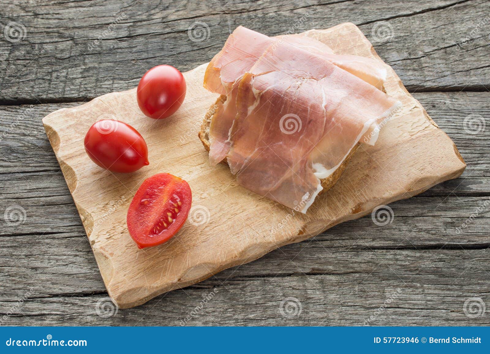Garnished Roll with Parma Ham Stock Photo - Image of vegetable, snack ...